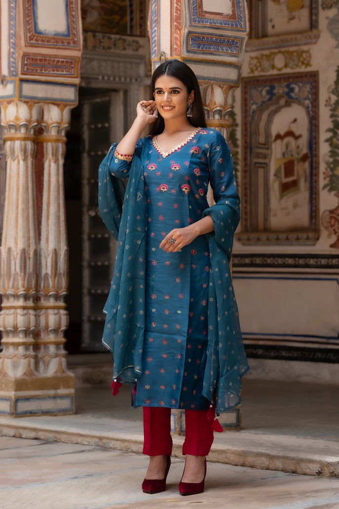 ⚡️Buy Teel Blue Straight Suit at the best price on Thursday, November ...